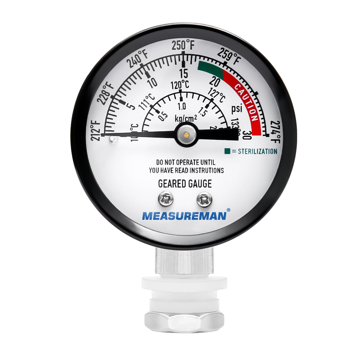 MEASUREMAN Black Steel Pressure Cooker Gauge, Pressure Canner Gauge, S ...