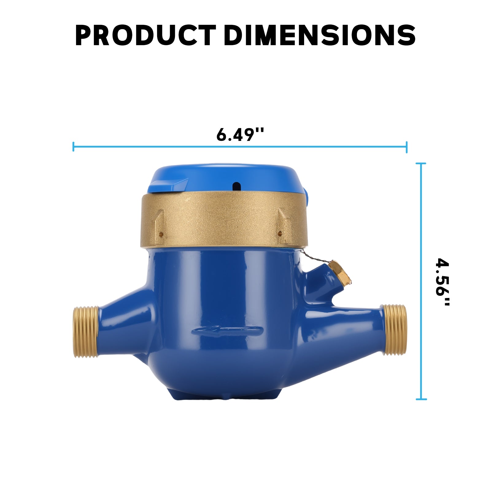 MEASUREMAN 1/2" Non-Pulsed Multi-Jet Cubic Meter Water Meter Brass Bod ...