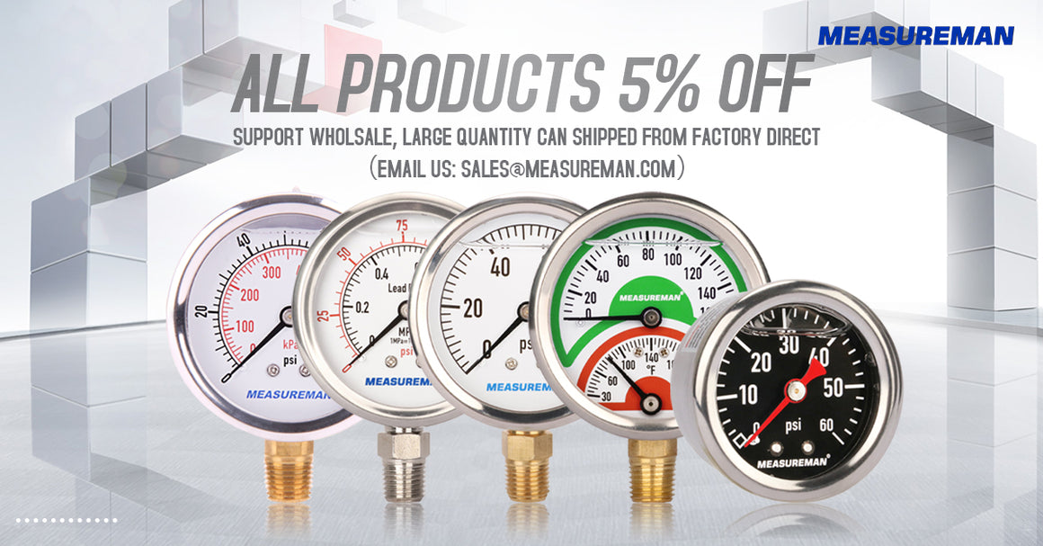 measureman pressure gauge,tire gauge and bimetal thermometer ...